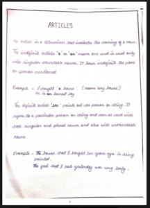 English Grammar Handwritten Notes PDF for Class 9, 10, 11, 12