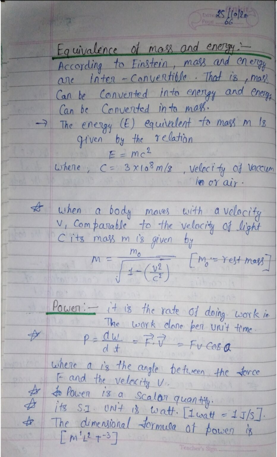 Chapter 6: Work Energy and Power Notes Class 11 Physics PDF