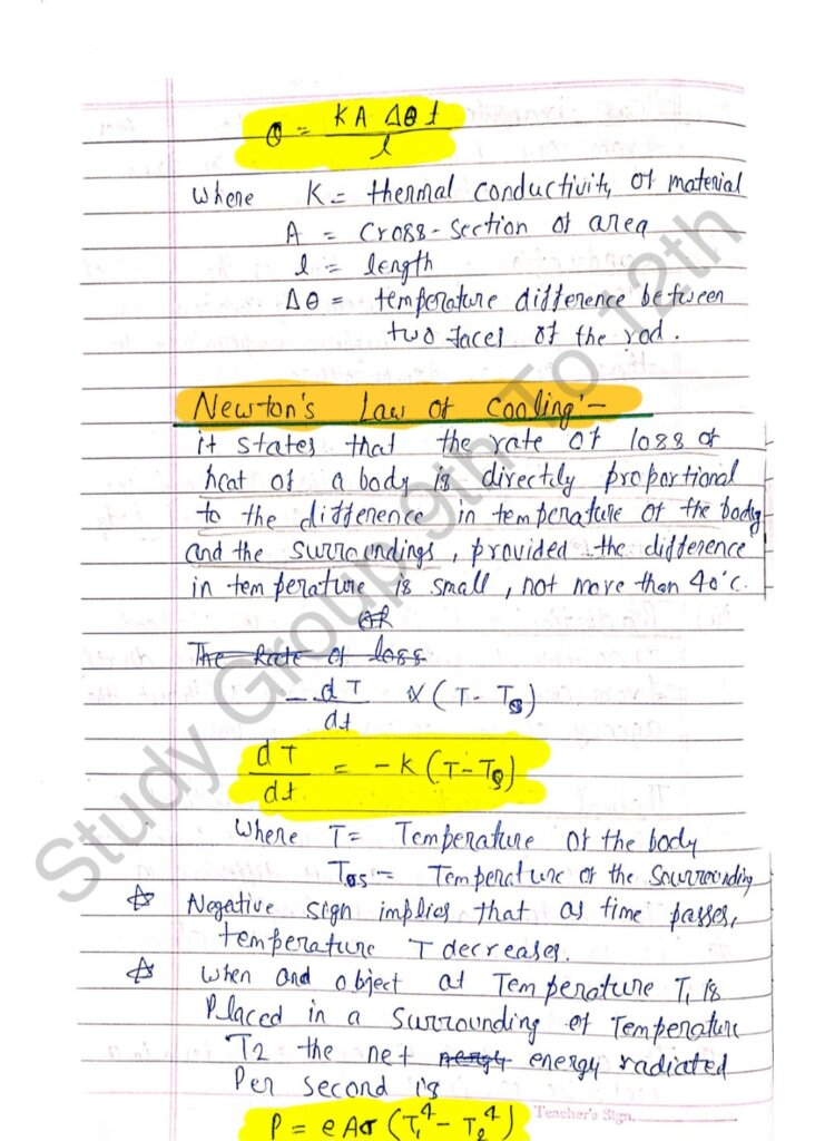 Chapter 11: Thermal Properties of Matter Class 11 Notes PDF