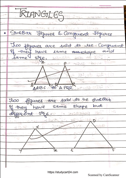 Chapter 6: Triangles Class 10 Maths Notes PDF Handwritten